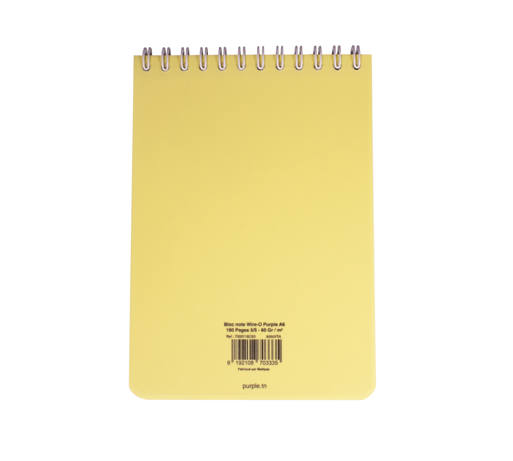 Bloc Note Wiro 160 Pages A7 PASTEL – Purple – fournitures scolaires et ...